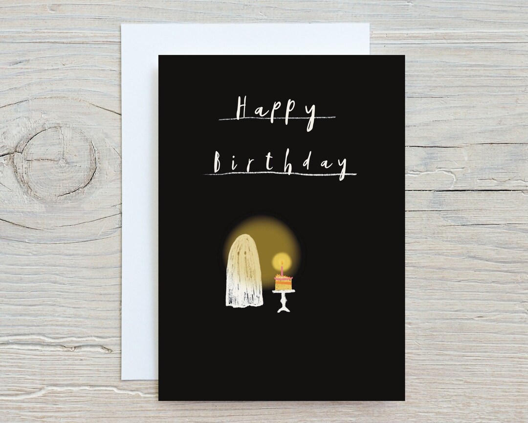 Ghost Birthday Card, Cute Ghost Birthday Card, Ghost Birthday, Spooky ...