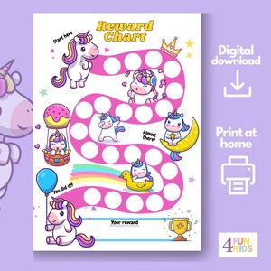 UNICORN Reward Chart | Girl Reward | Chore Chart Printable Unicorn ...