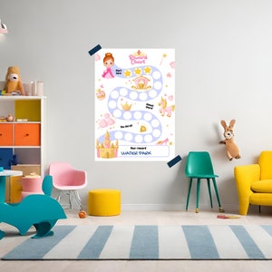 Princess-themed Reward Chart for Kids - Printable Pink Castle & Fairy ...