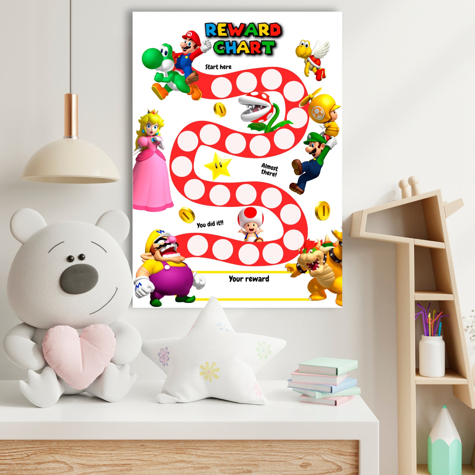 SUPER MARIO Reward Chart Printable Mario Behavior Chart Daily Chore ...