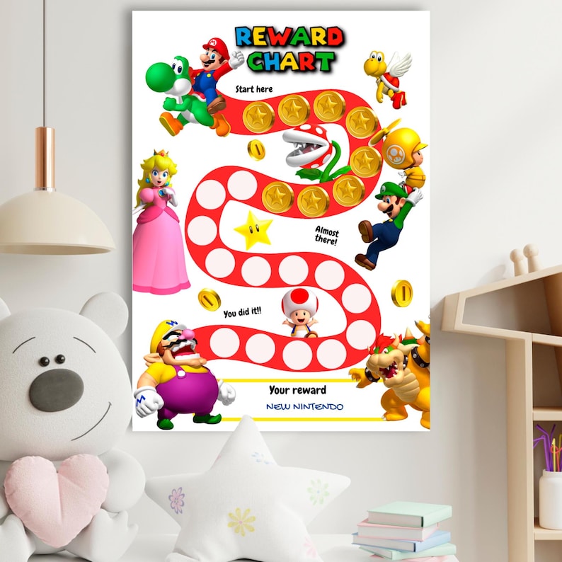 SUPER MARIO Reward Chart | Printable Mario Behavior Chart | Daily Task ...