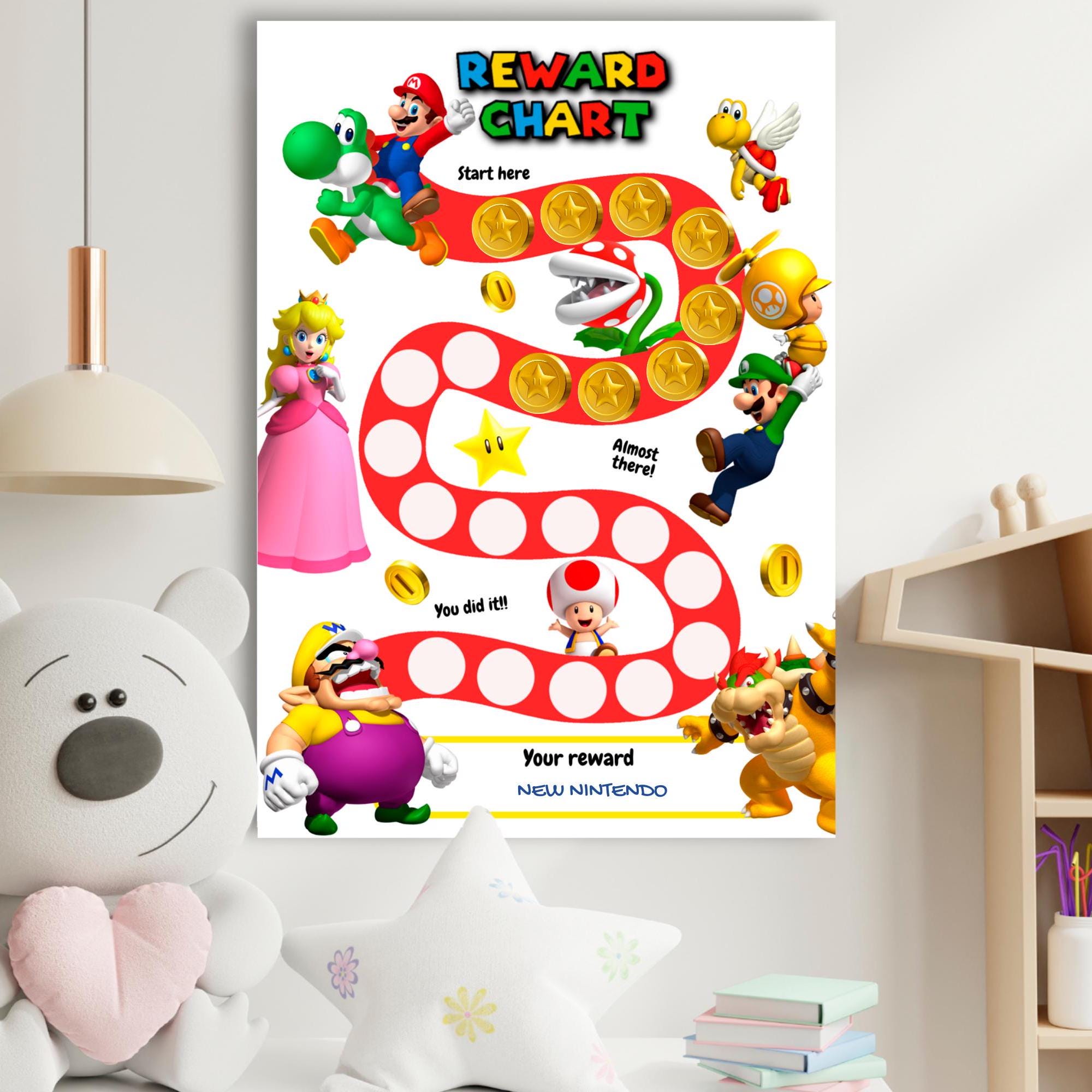SUPER MARIO Reward Chart | Printable Mario Behavior Chart | Daily Task ...