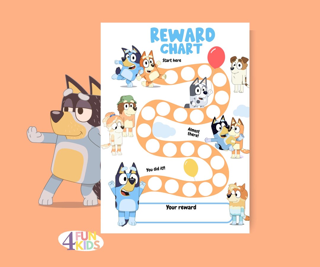 BLUEY Reward Chart | Printable Bluey Behavior Chart | Daily Chore Chart ...
