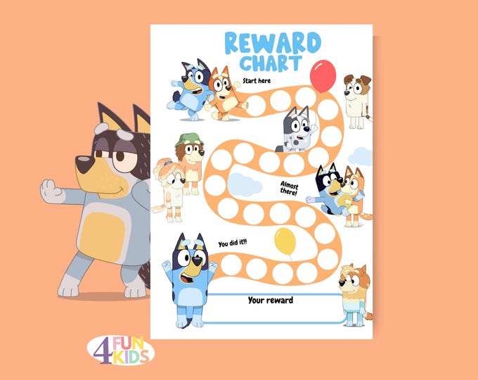 Bluey Potty Chart Printable Bluey Kids Behavior Chart Instant Download ...