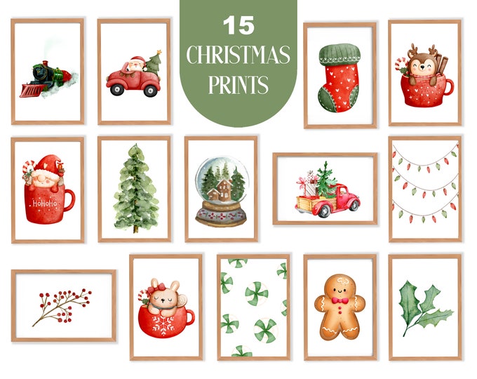 Christmas Printable Gallery Wall Art Mega Bundle, Set of 22 Xmas Art ...