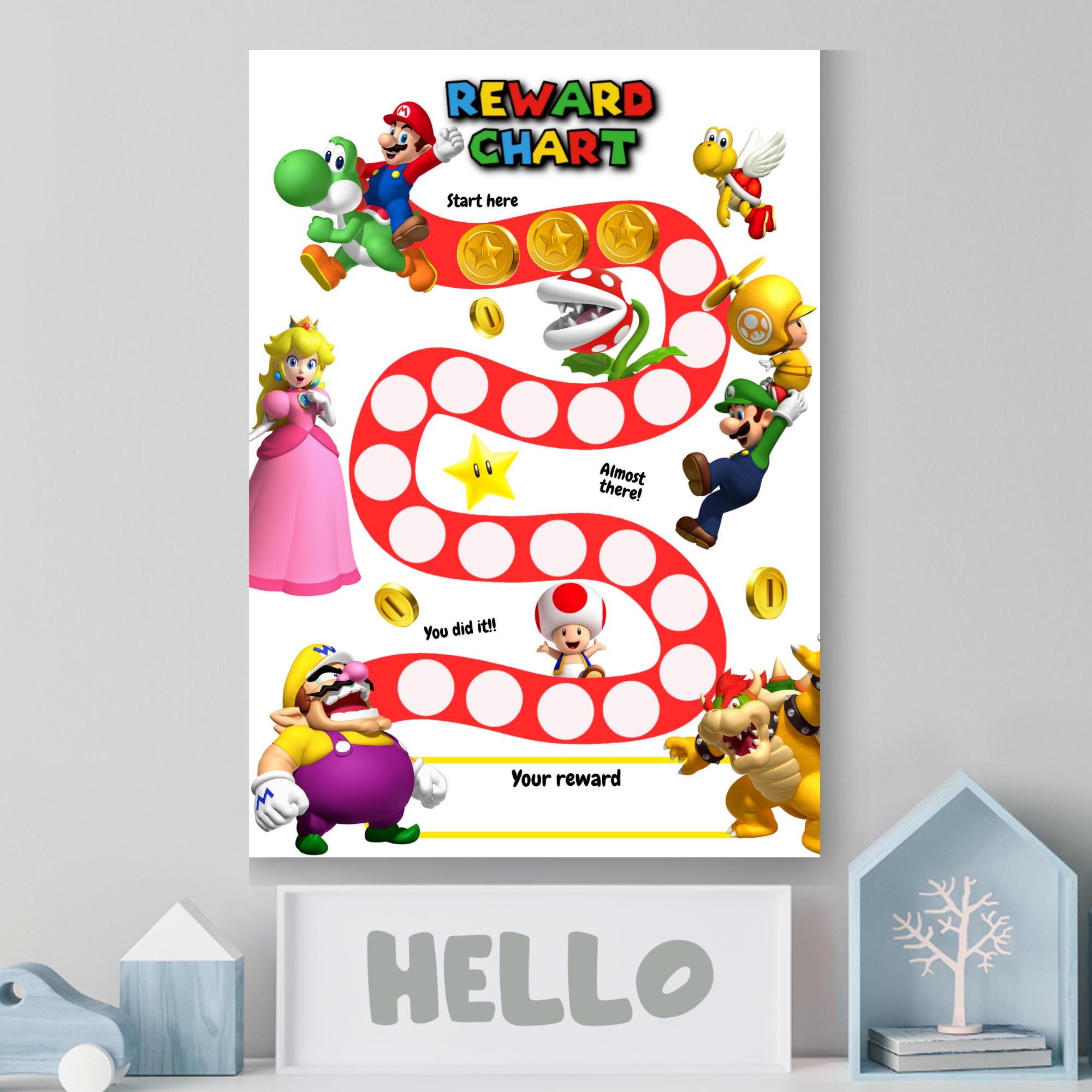 SUPER MARIO Reward Chart | Printable Mario Behavior Chart | Daily Task ...