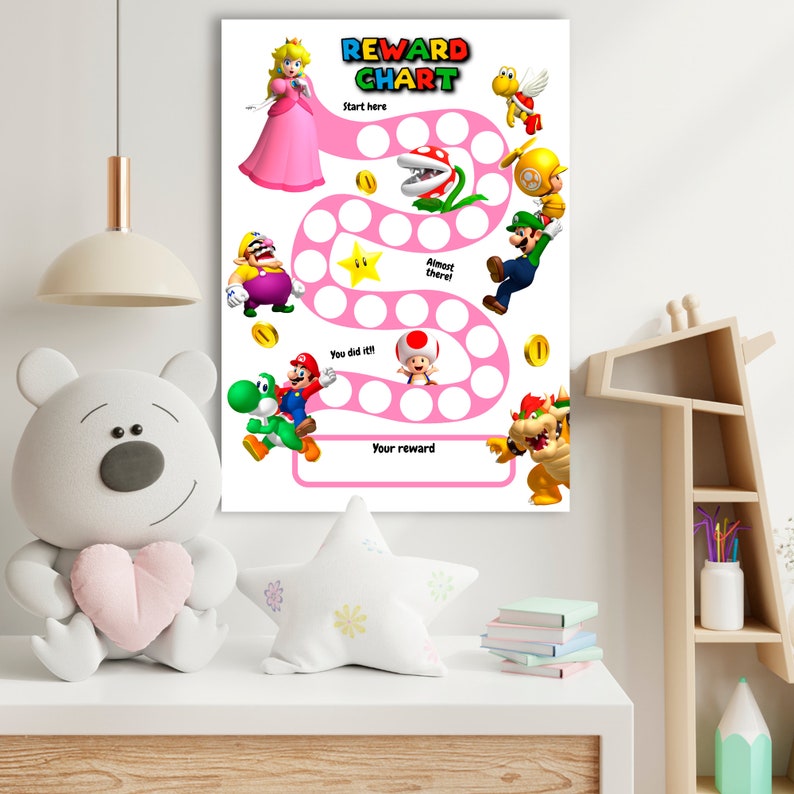 SUPER MARIO Reward Chart Printable Mario Behavior Chart Daily Chore ...