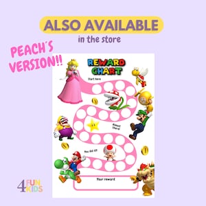 SUPER MARIO Reward Chart | Printable Mario Behavior Chart | Daily Chore ...