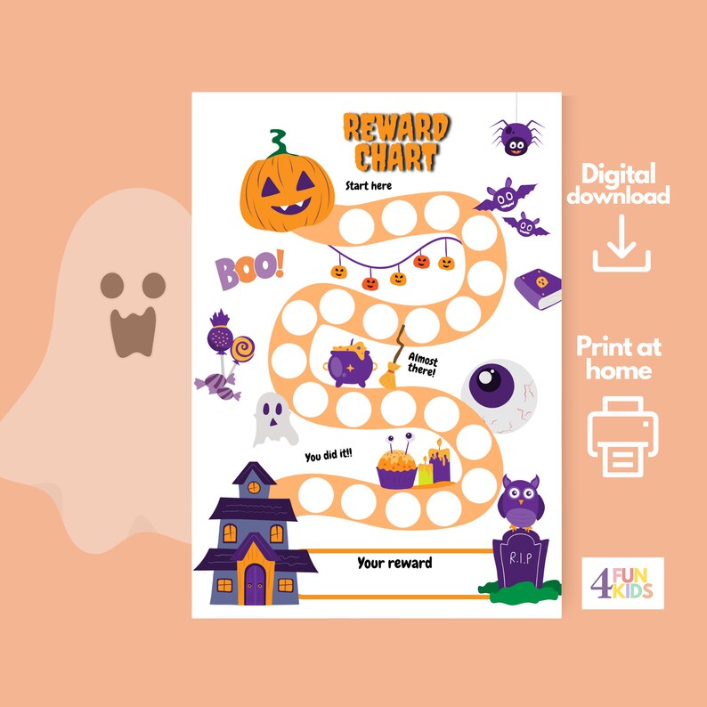 HALLOWEEN Reward Chart | Printable Halloween Behavior Chart | Daily ...