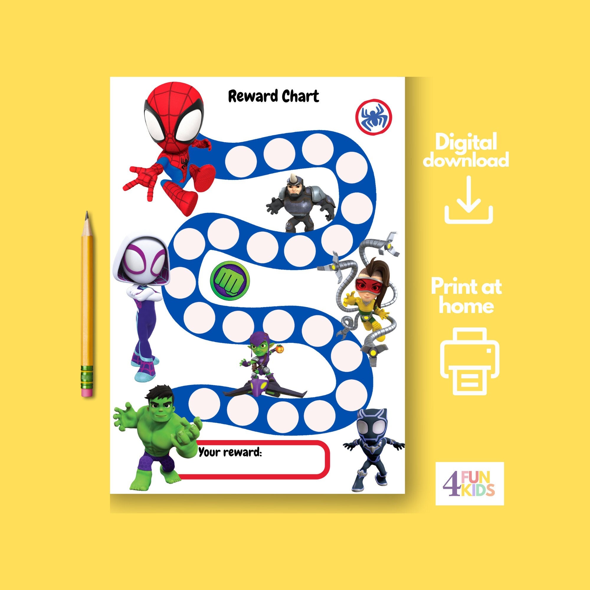 SPIDEY Reward Chart Printable Spiderman Behavior Chart - Etsy UK