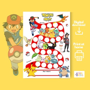 POKEMON Reward Chart Printable POKEMON Behavior (Instant Download) - Etsy