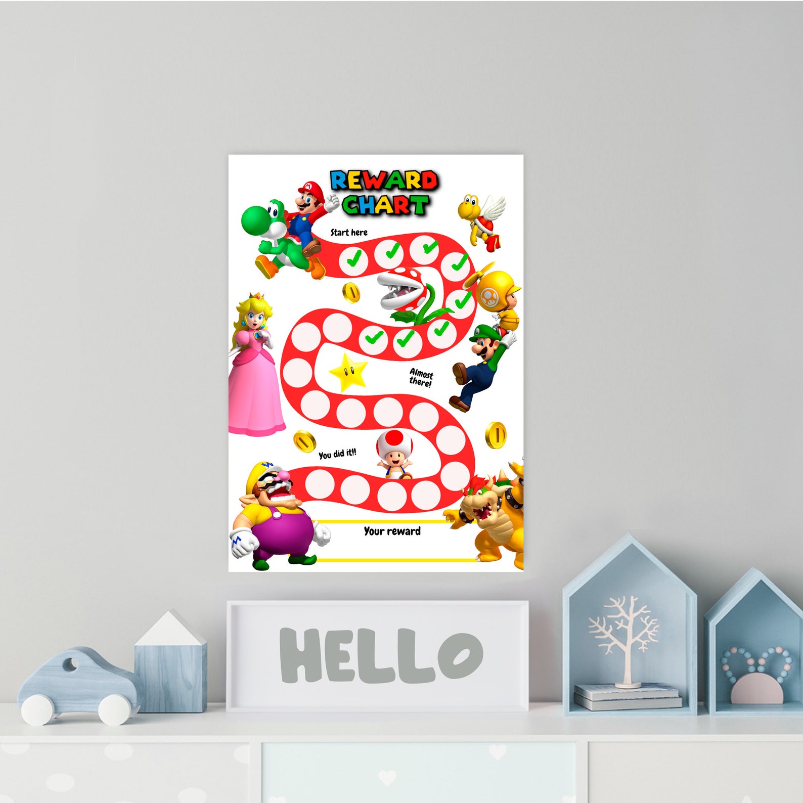 SUPER MARIO Reward Chart Printable Mario Behavior Chart Daily Chore ...