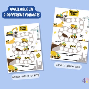 Printable CONSTRUCTION Reward Chart for Kids, Excavator & Crane Chore ...