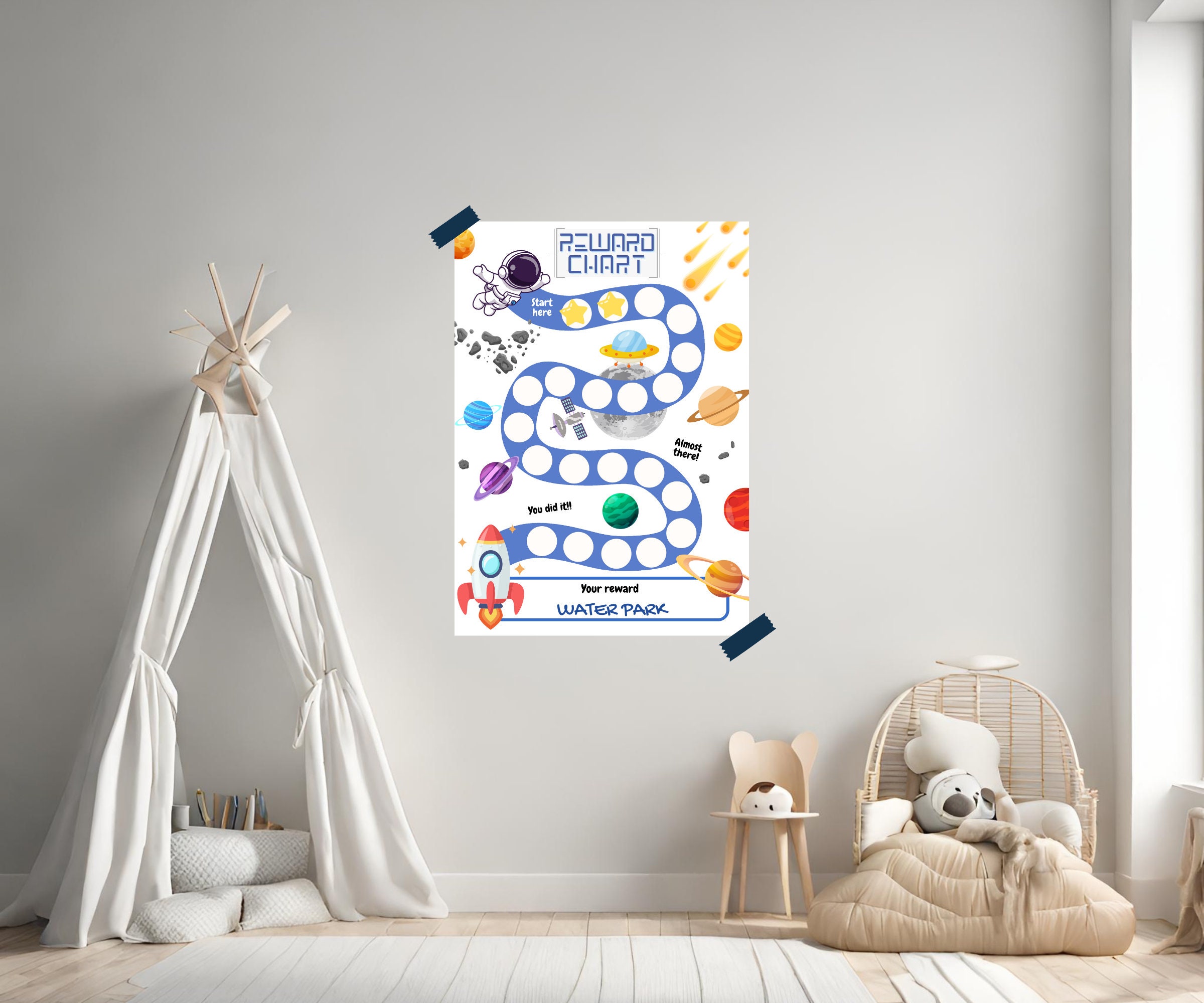 Space Reward Chart for Kids, Printable Galaxy Behavior Tracker ...