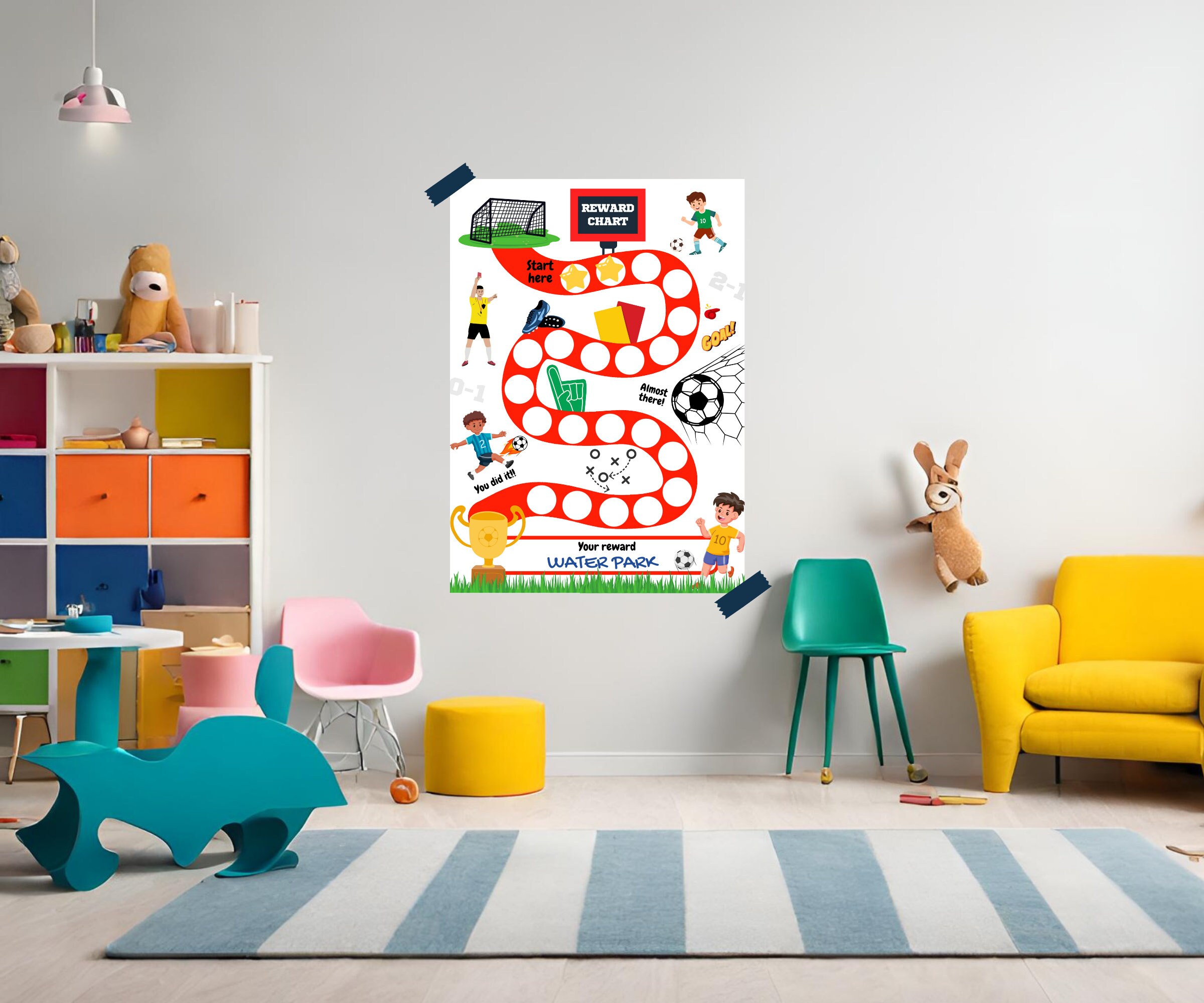 SOCCER Reward Chart for Kids, Football Goal Tracker, Printable Behavior ...