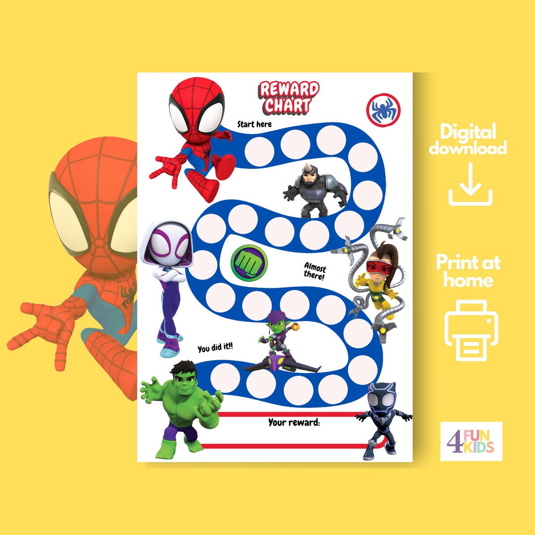 SPIDEY Reward Chart | Printable Spiderman Behavior Chart | Daily Chore ...