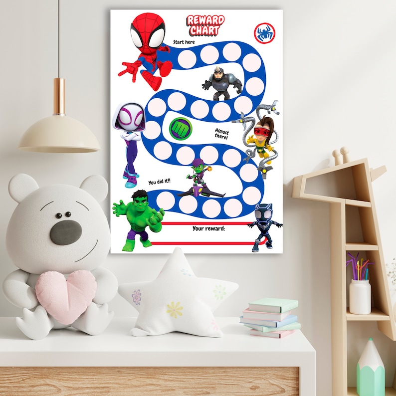 SPIDEY Reward Chart Printable Spiderman Behavior Chart - Etsy Australia
