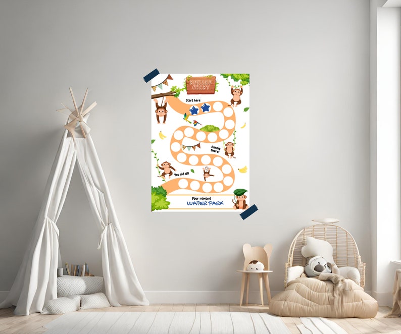 MONKEY Reward Chart | Boy Reward | Chore Chart Printable ANIMAL ...