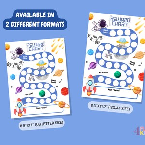 Space Reward Chart for Kids, Printable Galaxy Behavior Tracker ...