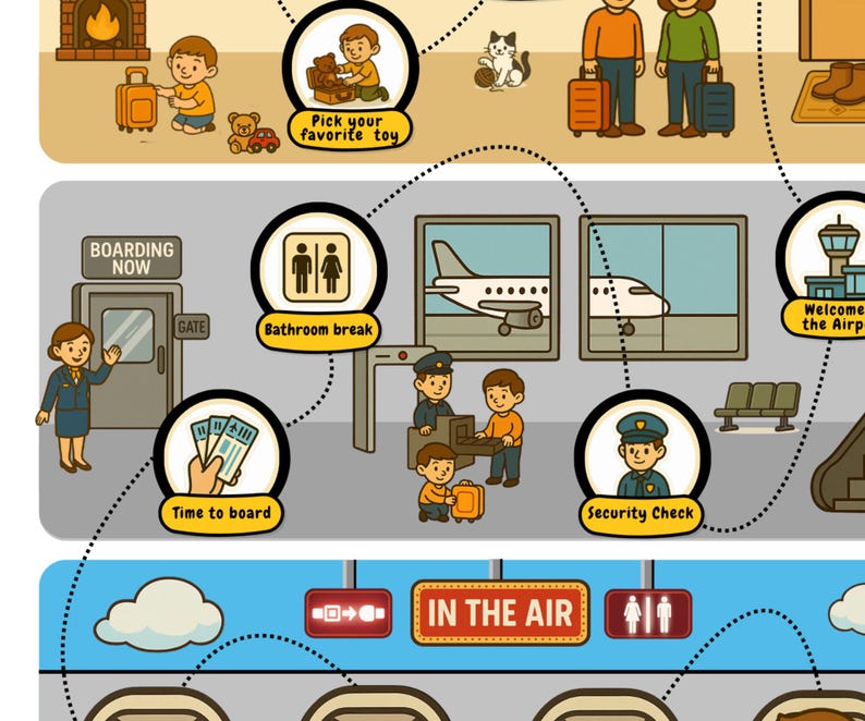 Airport Adventure Chart for Kids | Travel Visual Schedule (digital ...