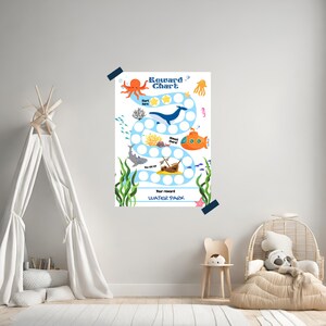 Ocean Adventure Reward Chart for Kids - Underwater Sea Life Behavior ...