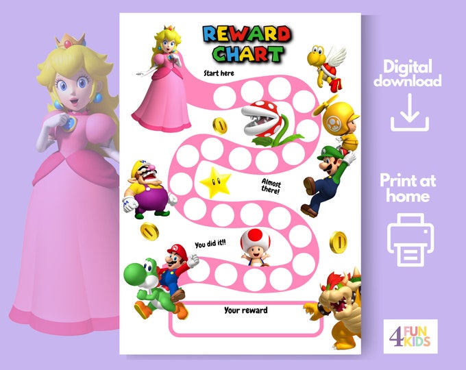 SUPER MARIO Reward Chart | Printable Mario Behavior Chart | Daily Chore ...