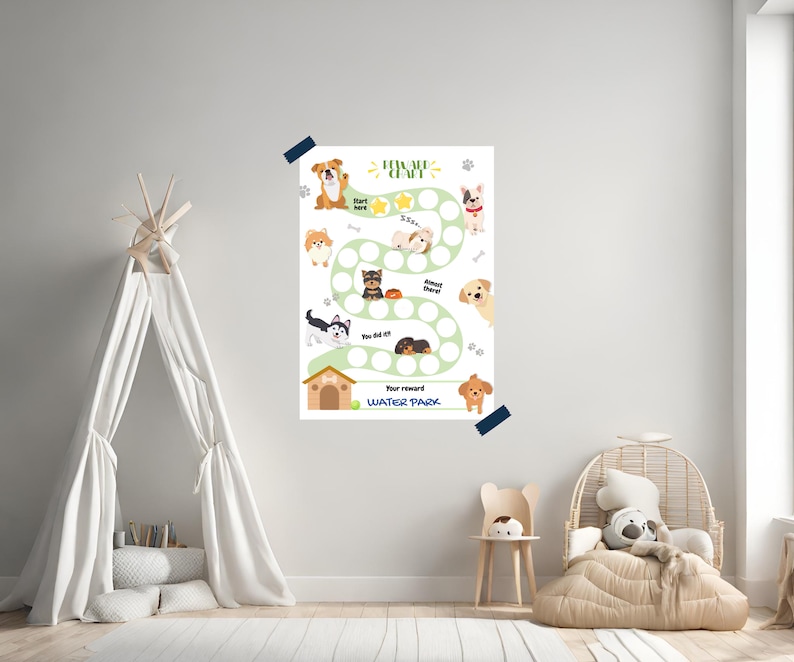 Puppy-themed Reward Chart for Kids - Fun Dog Behavior Tracker ...