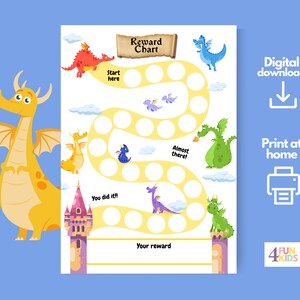 Castle & Dragons Reward Chart for Kids - Printable Medieval Quest ...