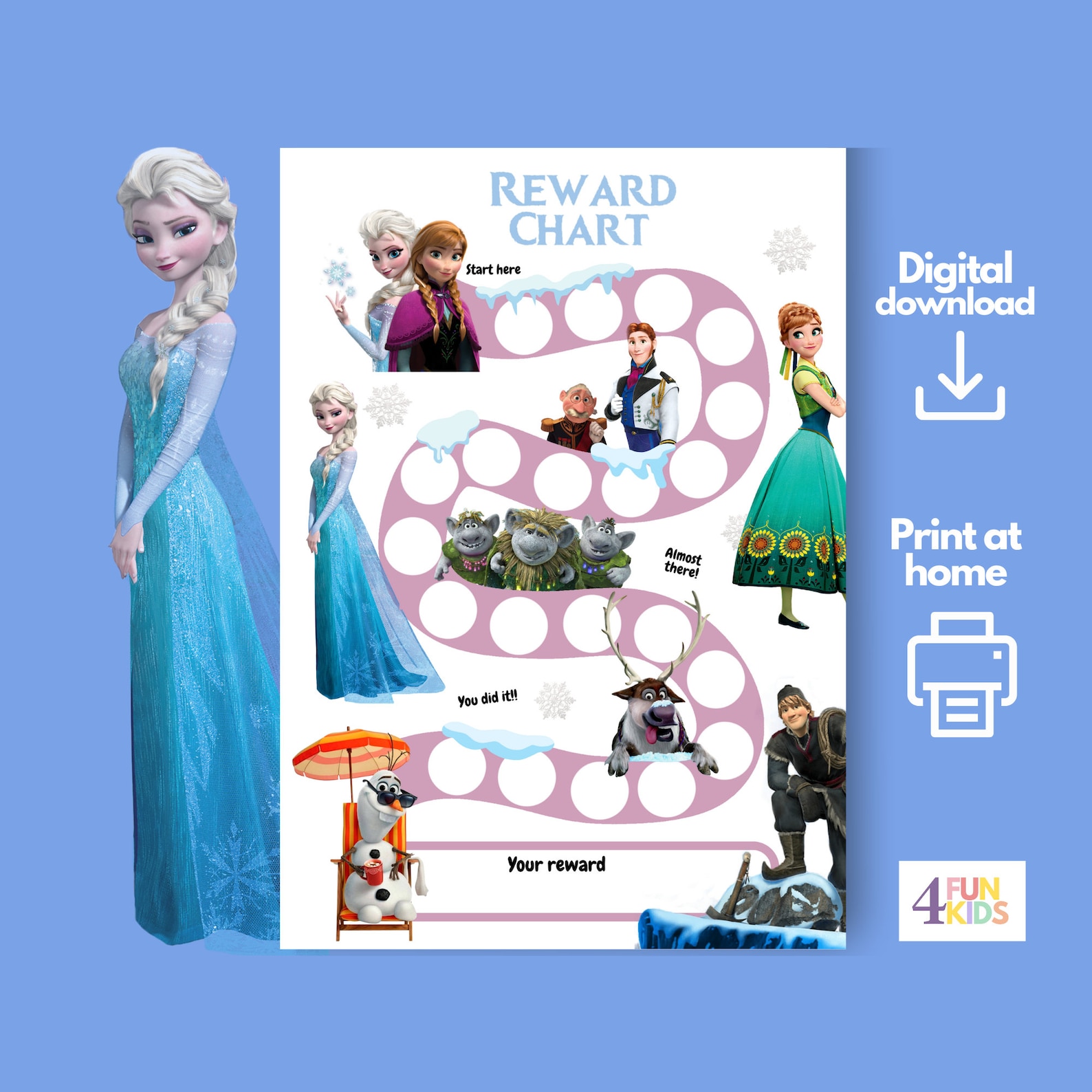 FROZEN Reward Chart Printable Elsa Behavior Chart Daily - Etsy Australia