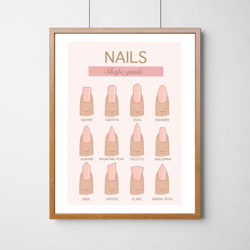 Printable Nail Shapes Wall Print Nail Salon Decor Manicure - Etsy