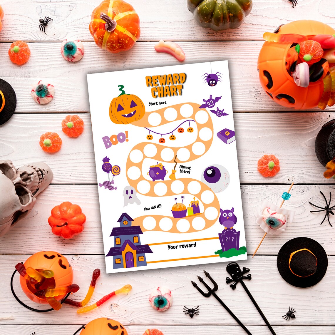 HALLOWEEN Reward Chart | Printable Halloween Behavior Chart | Daily ...