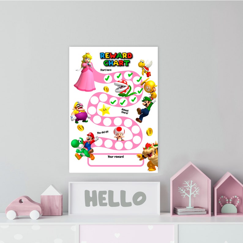 SUPER MARIO Reward Chart Printable Mario Behavior Chart Daily Chore ...