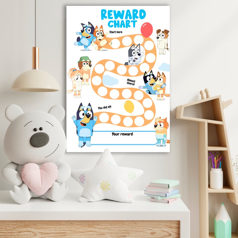 BLUEY Reward Chart | Printable Bluey Behavior Chart | Daily Chore Chart ...