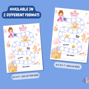 Princess-themed Reward Chart for Kids - Printable Pink Castle & Fairy ...