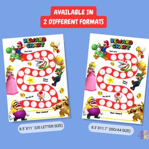 SUPER MARIO Reward Chart | Printable Mario Behavior Chart | Daily Chore ...
