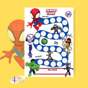 Kids Chore Chart Printable Spiderman - Etsy