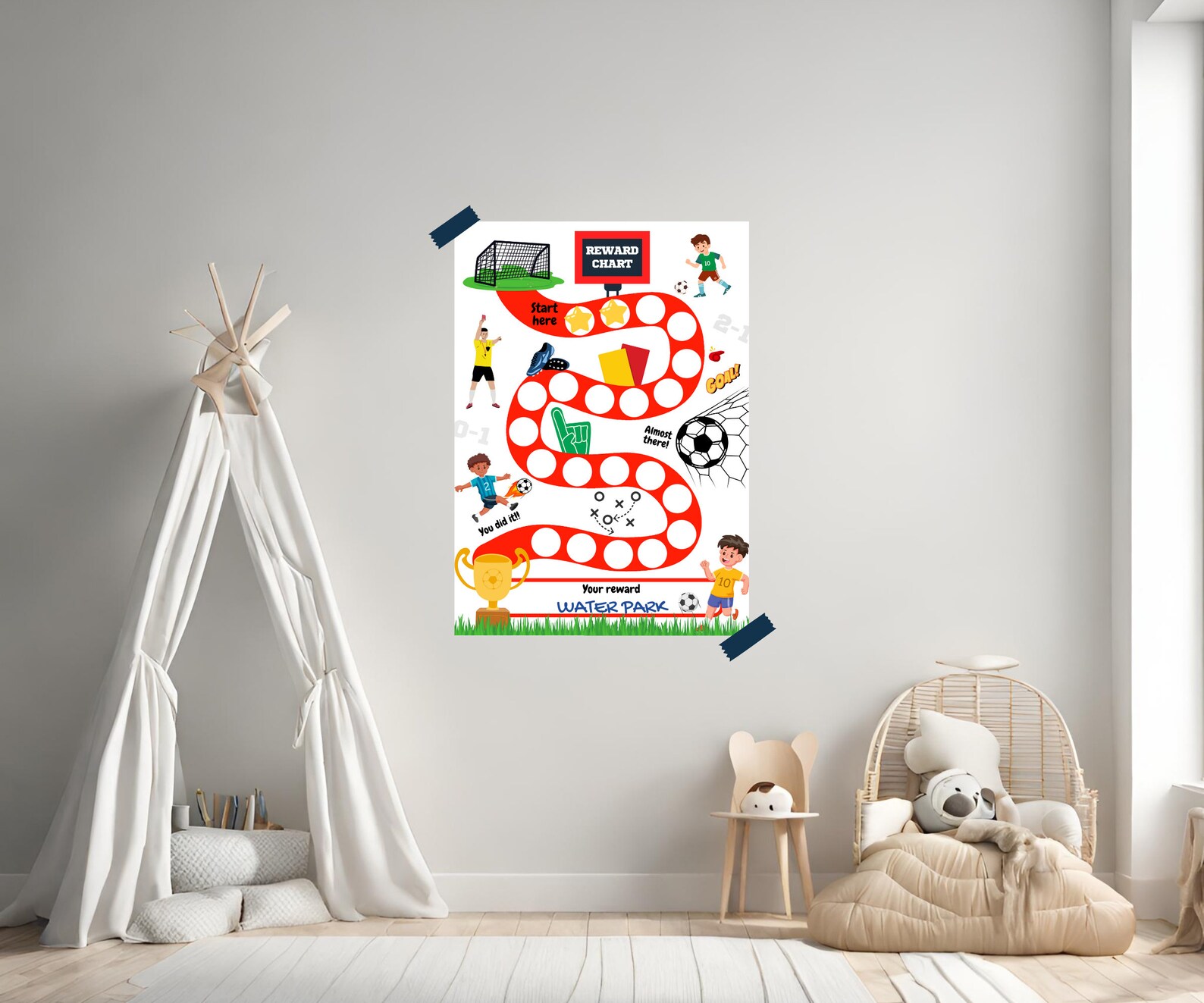 SOCCER Reward Chart for Kids, Football Goal Tracker, Printable Behavior ...