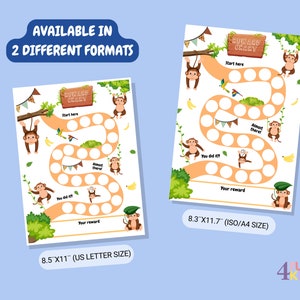 MONKEY Reward Chart Boy Reward Chore Chart Printable ANIMAL Behavior ...