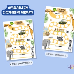 SAFARI Reward Chart | Toddler Reward | Chore Chart Printable ANIMALS ...
