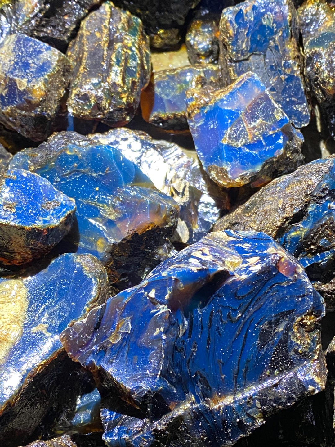 Blue Amber High Grade AAA Raw Blue Amber - Etsy