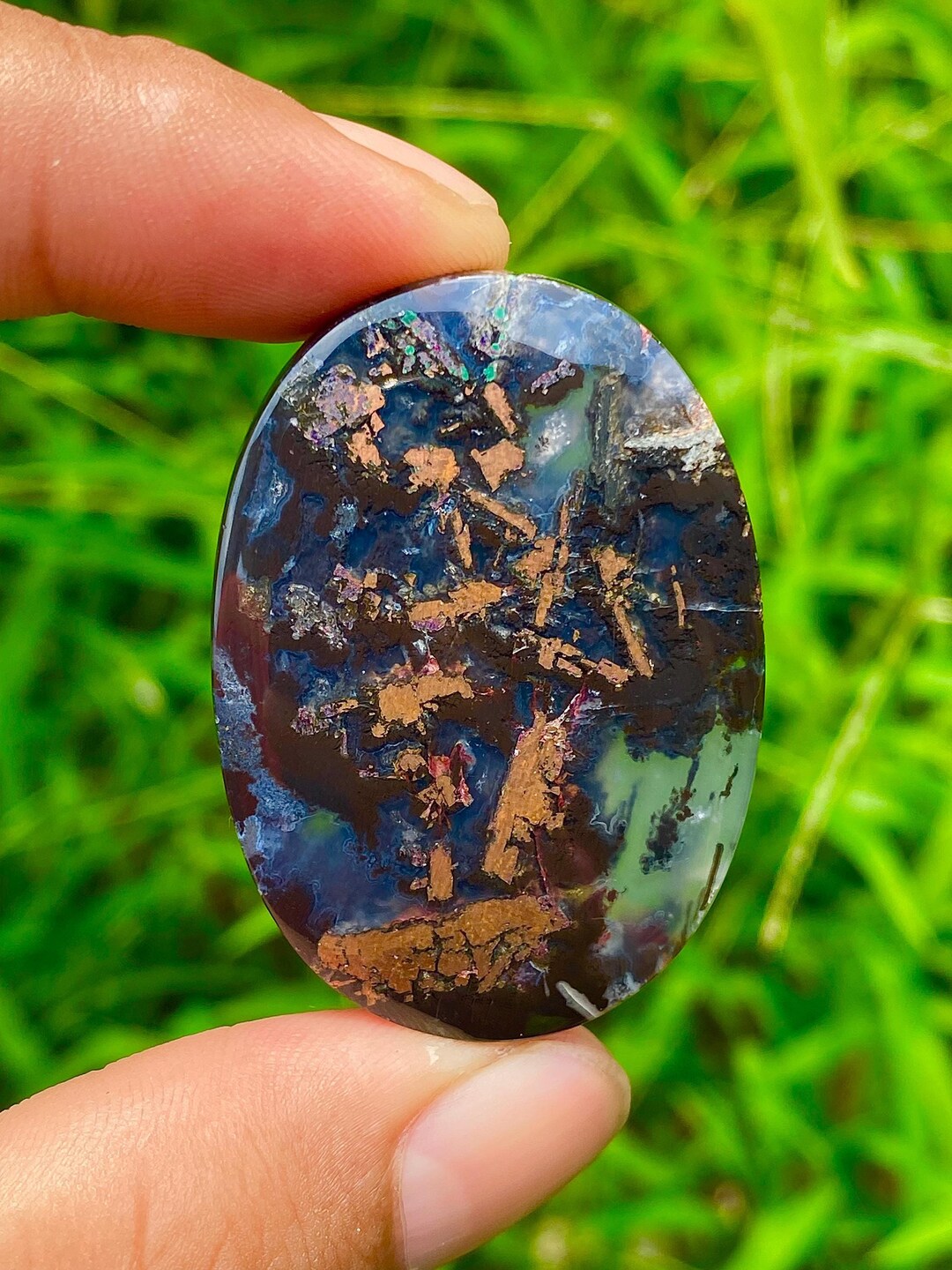 Chrysocolla Native Copper Aquadite Malachite Cabochon Minerals ...