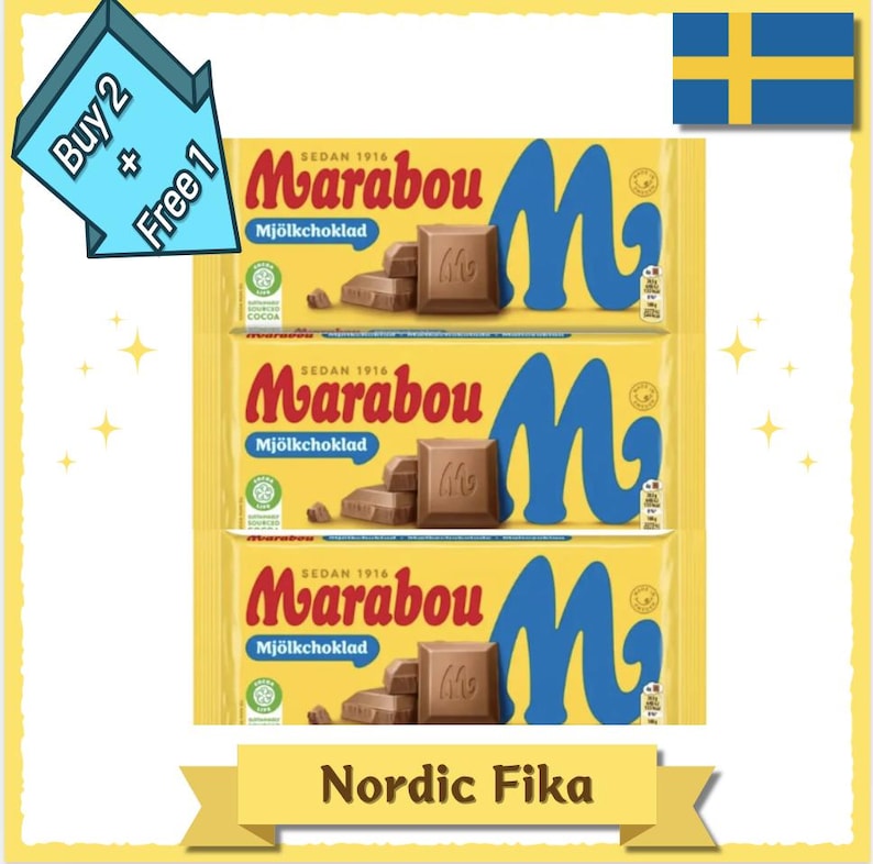 3 Pcs X Marabou Milk Chocolate 200g | Classic Swedish Chocolate Bar | Smooth & Creamy ...