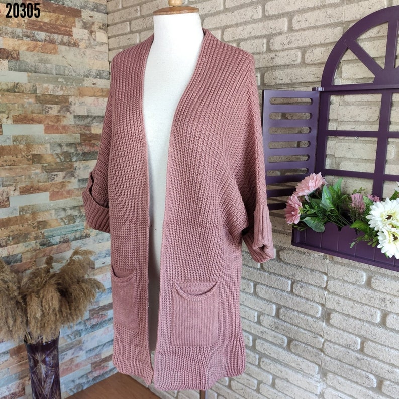 Oversize Women Shrug Rose Cardigan Open Front Cardigan Solid - Etsy