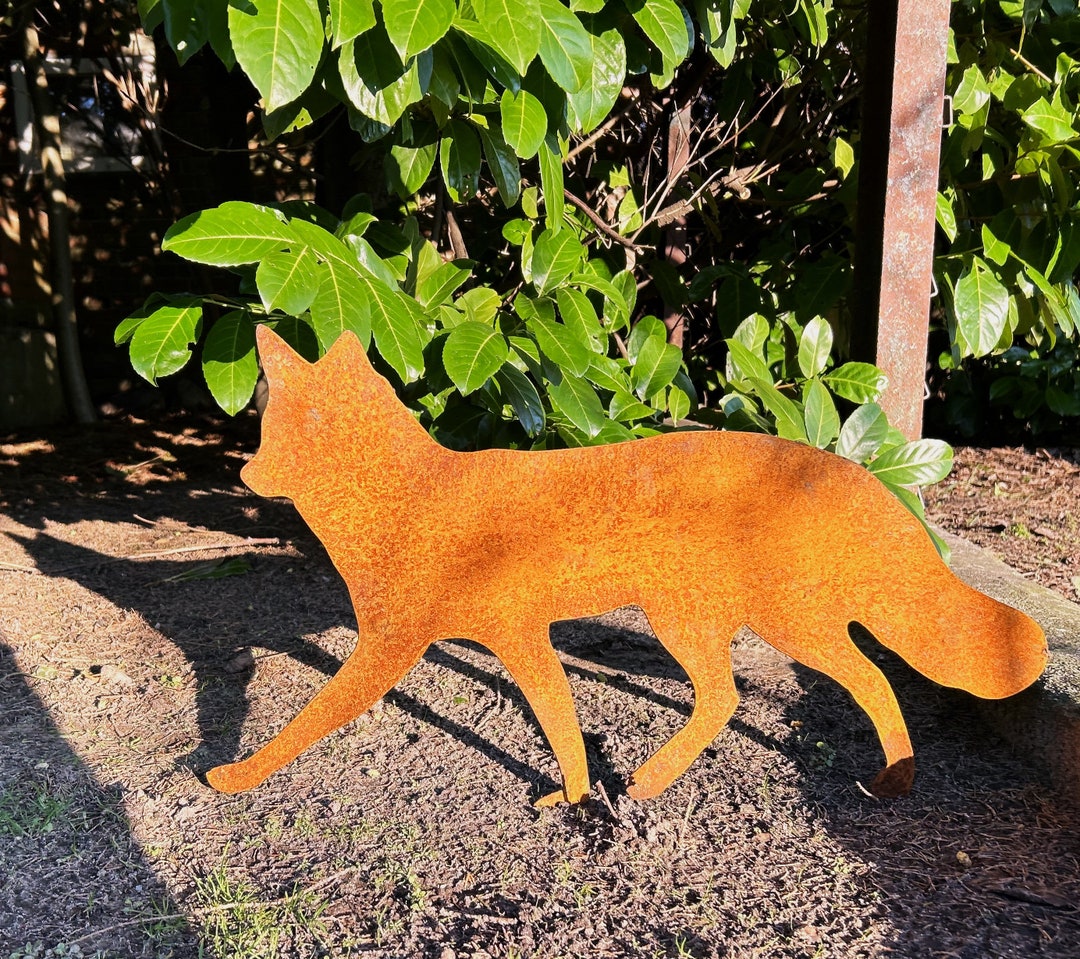 Stainless Rust Fox Pluggable, Iron, Rust, Garden Decoration, Garden ...