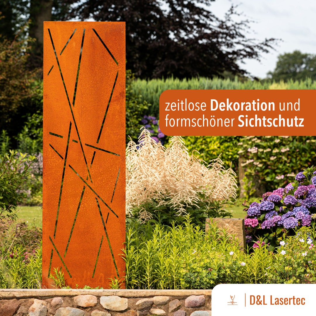 Edelrost Garten Sichtschutz, Wand, Rost, Sichtschutzwand Metall 160x50 ...