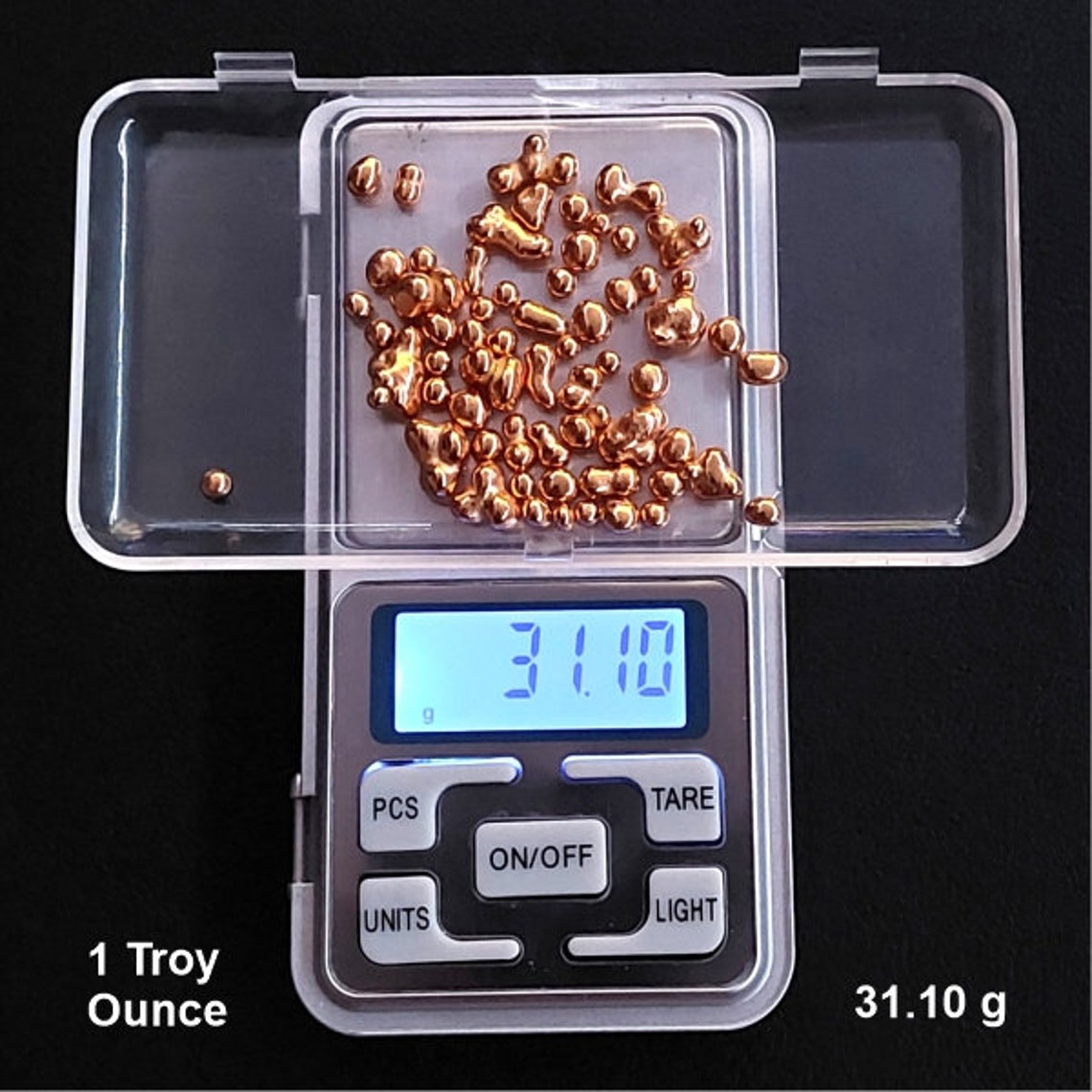 24K Solid Gold Filled Bullion Granules Recovery Scrap 1 Troy Ounce 31. ...