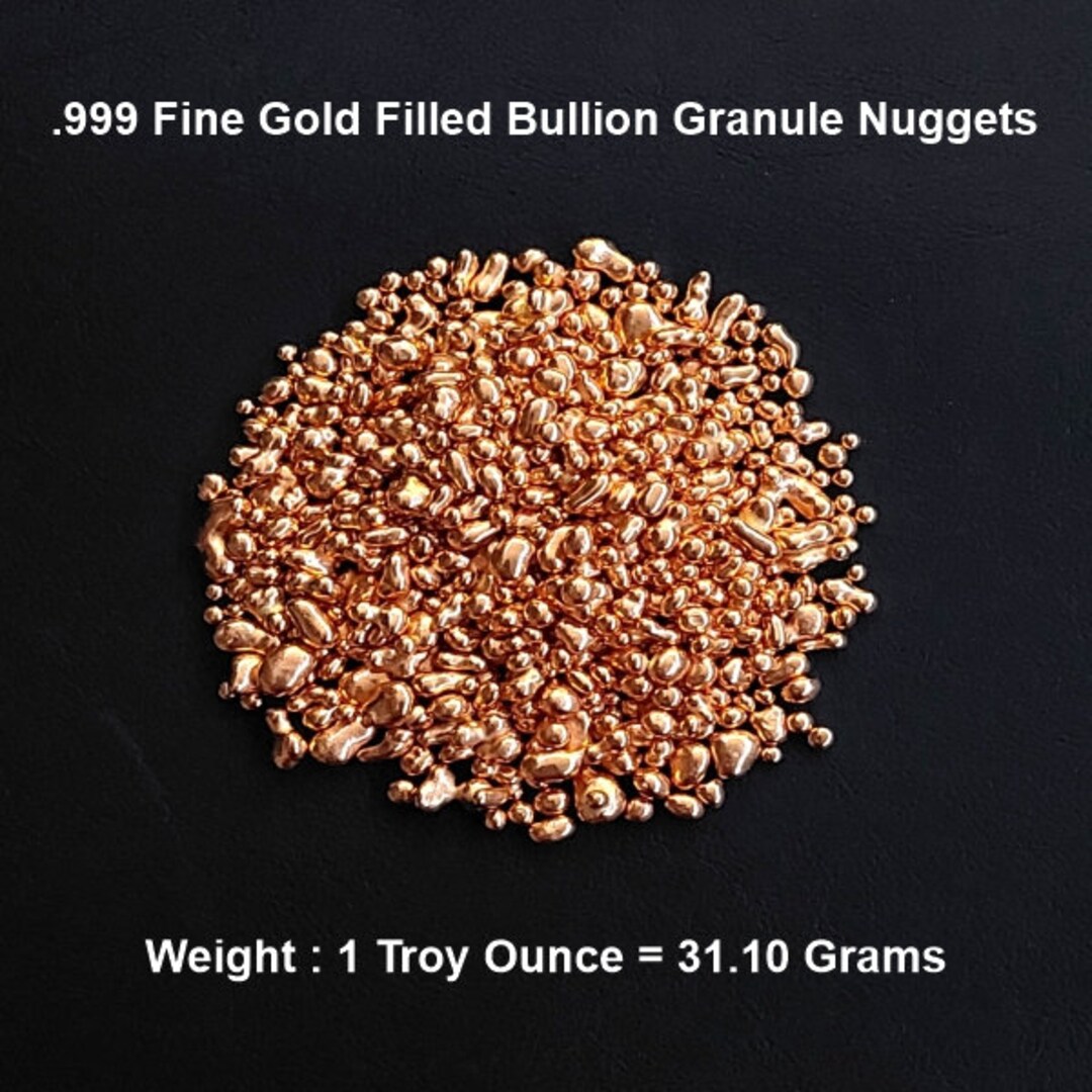 24K Solid Gold Filled Bullion Granules Recovery Scrap 1 Troy Ounce 31. ...