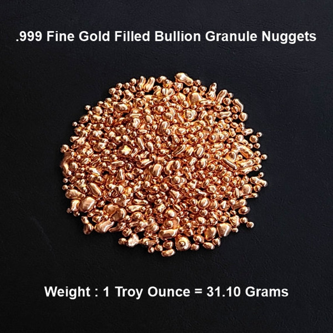 24K Solid Gold Filled Bullion Granules Recovery Scrap 1 Troy Ounce 31. ...