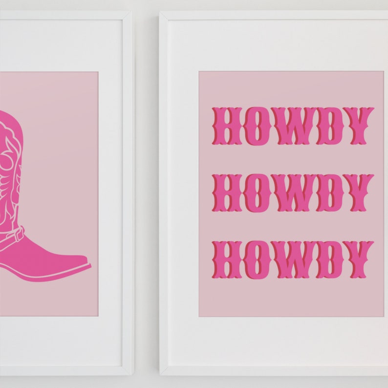 Pink Western Art Print Set, Cowgirl Decor (digital Download) - Etsy