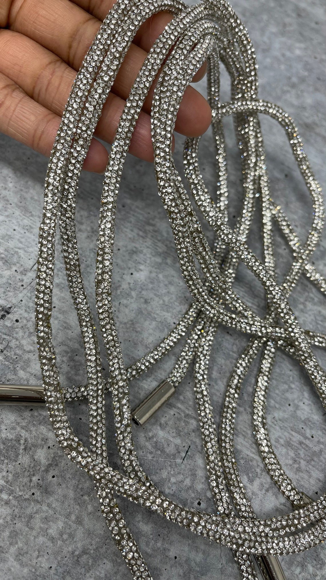 Exclusive, 2-pc Set, Shiny Crystal Rhinestone Rope, Diamond Bling ...